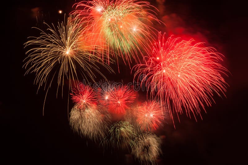 Red fireworks stock photo. Image of merry, fireworks - 85144980