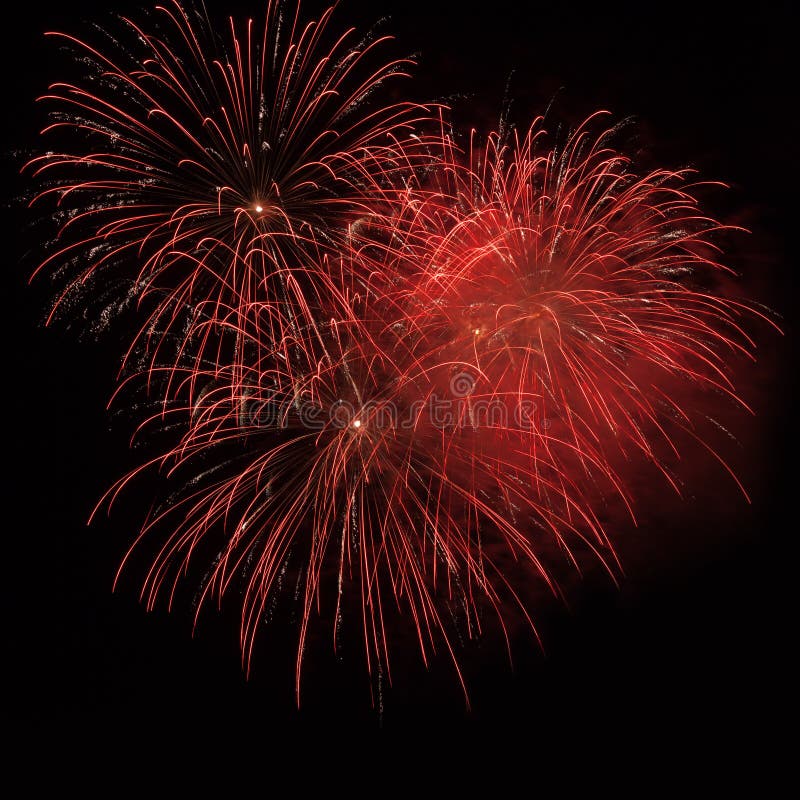 Red fireworks stock image. Image of beautiful, anniversary - 85152107