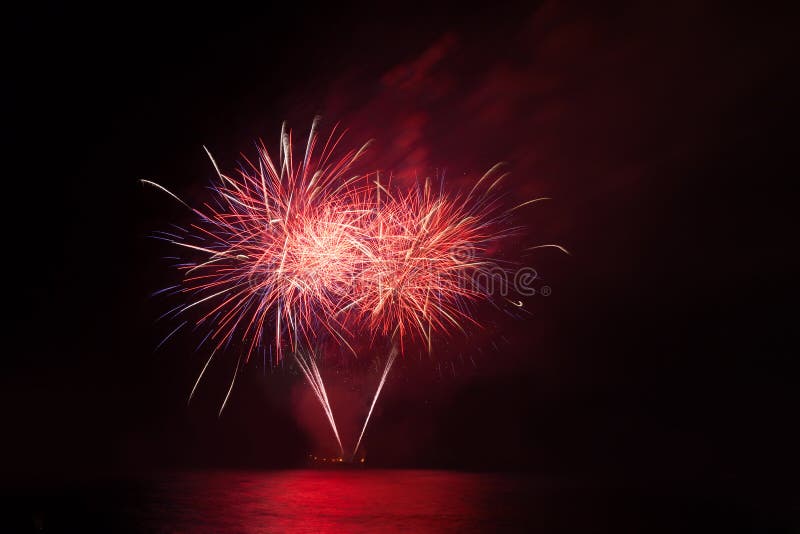 Red fireworks stock image. Image of independence, explode - 60668835