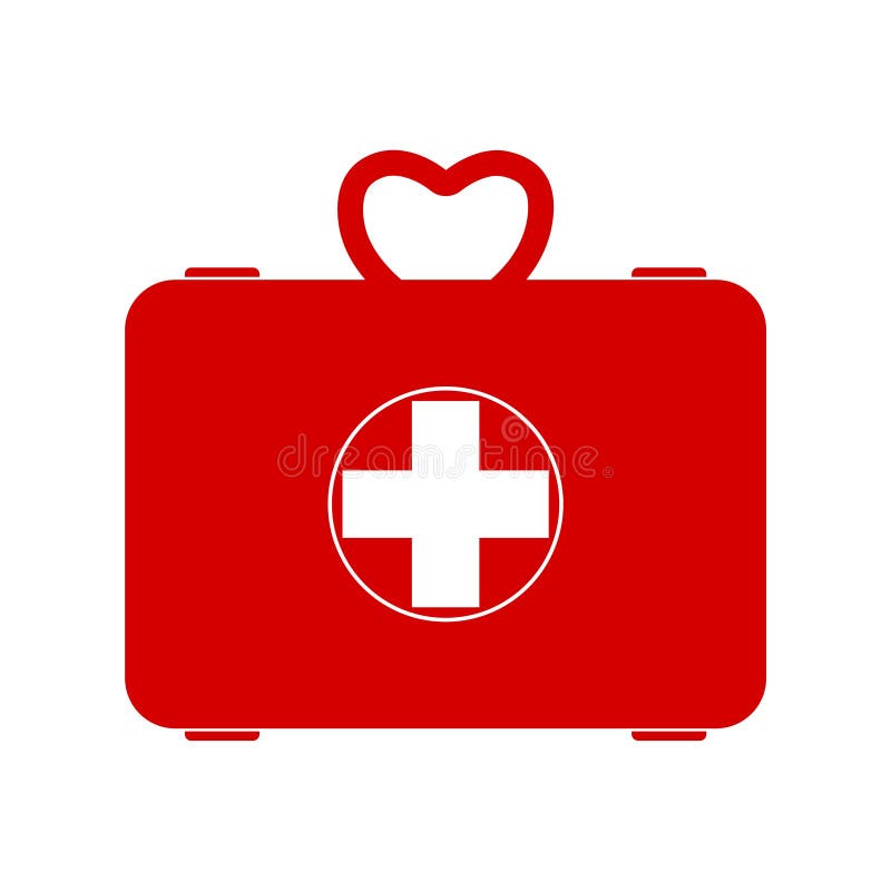 Red First aid box icon stock vector. Illustration of firstaid - 91918215