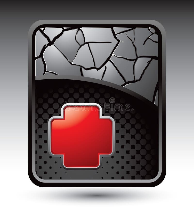Red First Aid Icon on Silver Cracked Backdrop Stock Vector ...