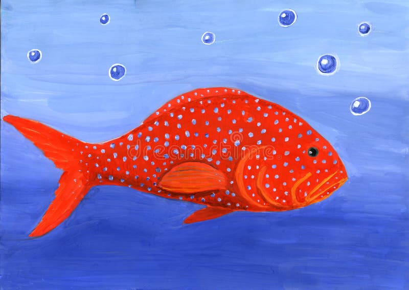 Red fish stock illustration. Illustration of breeder, piscicultural ...