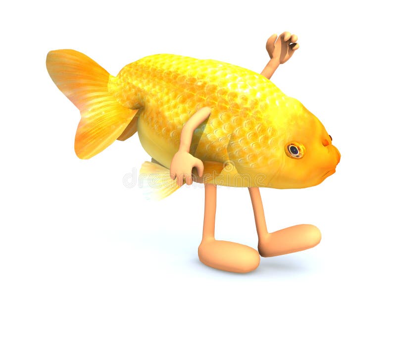 Red Fish with Arms and Legs that Walking Stock Illustration ...