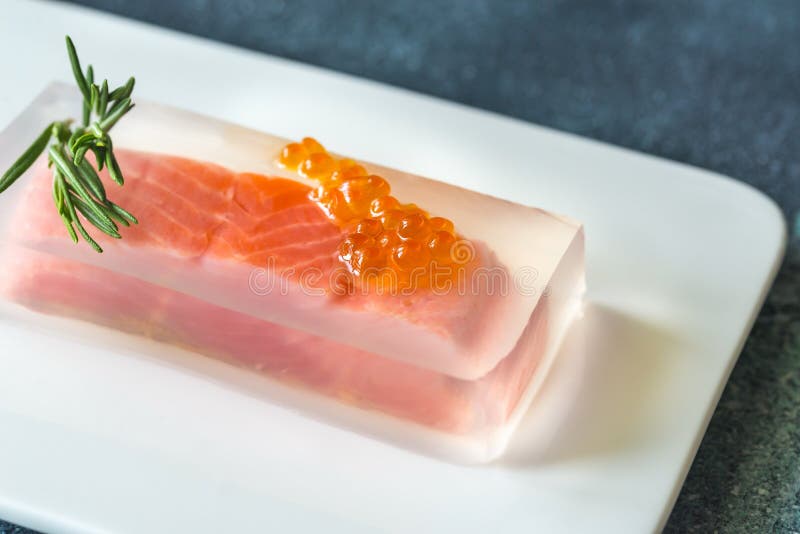 Red fish in aspic stock photo. Image of portion, gourmet - 116862314