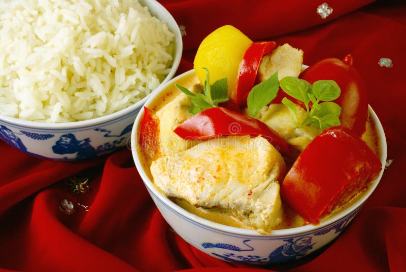 Red fish curry stock photo. Image of cuisine, bell, spicy - 15806376