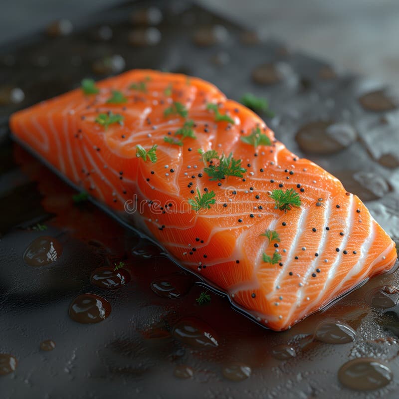 Red Fish Fillet on a Black Board Stock Illustration - Illustration of ...