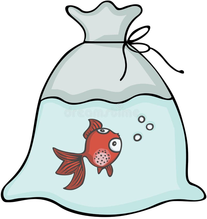 Red Fish Inside the Plastic Bag Stock Vector - Illustration of handmade ...