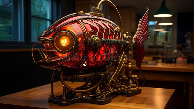 Fish Lamp Vector Illustration Stock Vector - Illustration of fish, blue ...