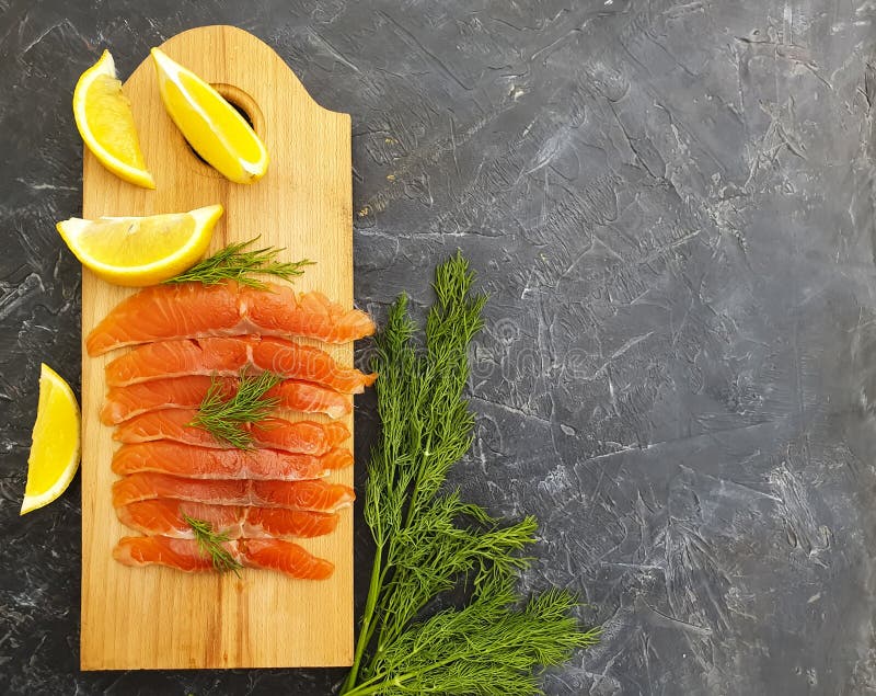 Red Fish Pieces Cuisine Portion on Concrete Background Fresh Delicious ...