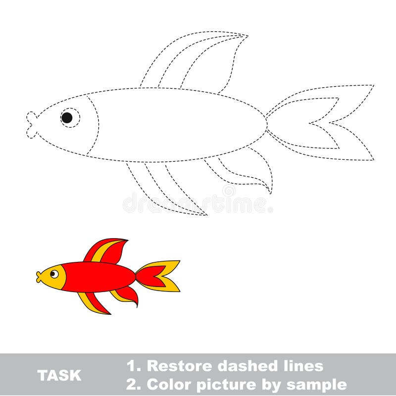 X-ray Fish To Be Traced. Vector Trace Game. Stock Vector - Illustration ...
