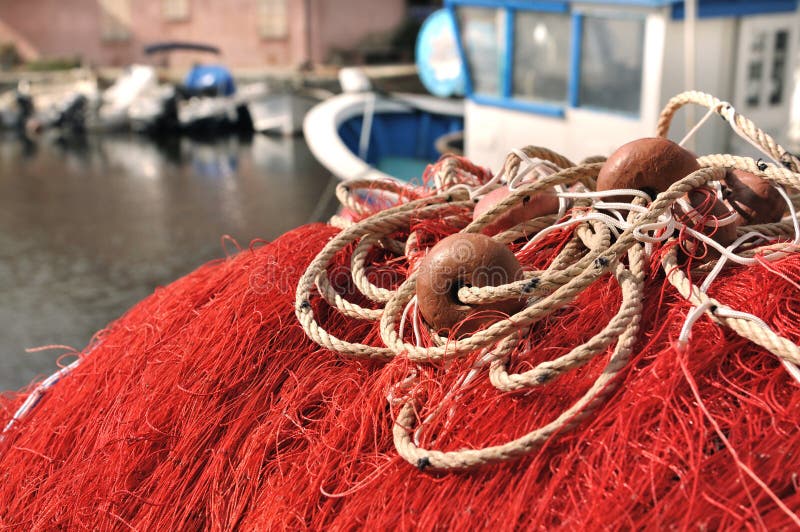 Red fishing net stock image. Image of marine, nets, float - 55287195