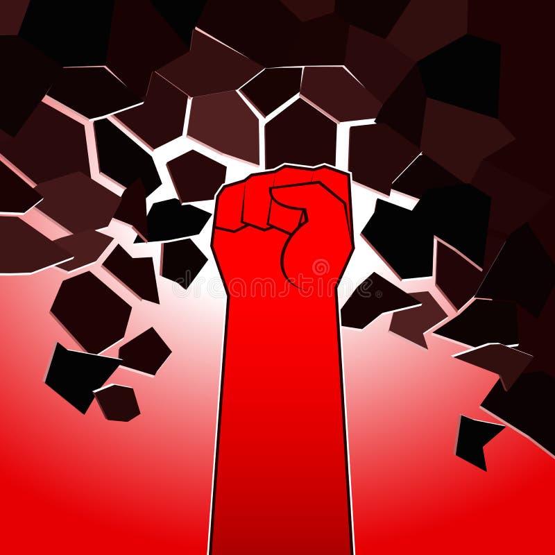 Red Fist stock vector. Illustration of riot, broken, conflict - 32626871