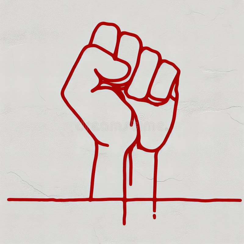A Red Fist with a White Background. Stock Image - Image of fist, rebel ...
