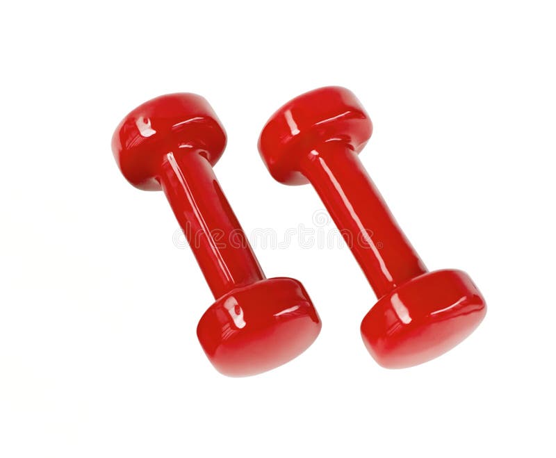 Red fitness dumbbells stock photo. Image of power, wellbeing - 12126500