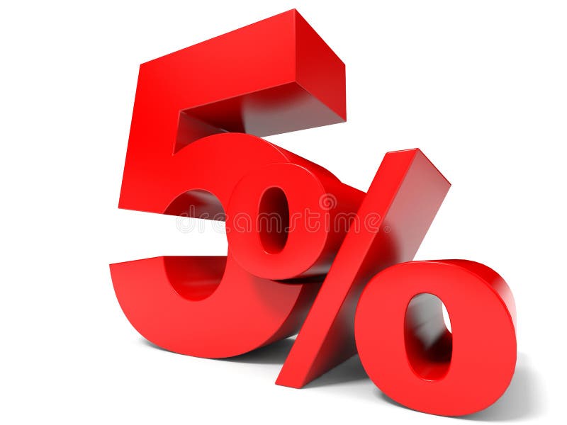 Red Five Percent Off. Discount 5 Stock Illustration - Illustration of ...