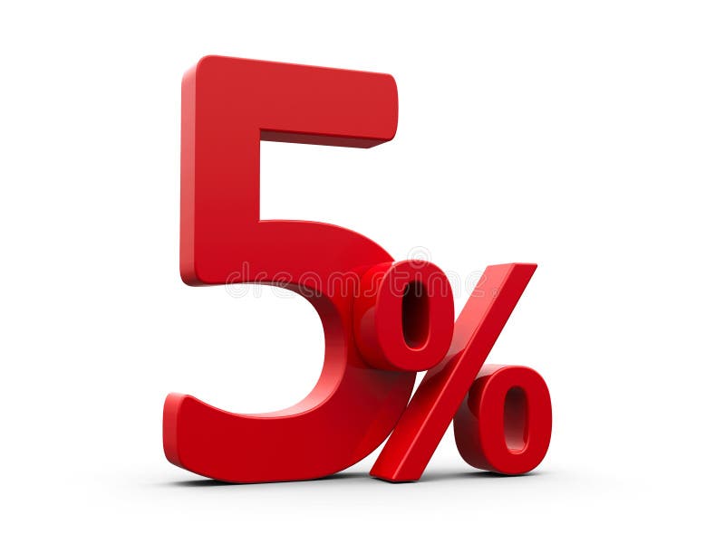 Red five percent stock illustration. Illustration of credit - 97117426