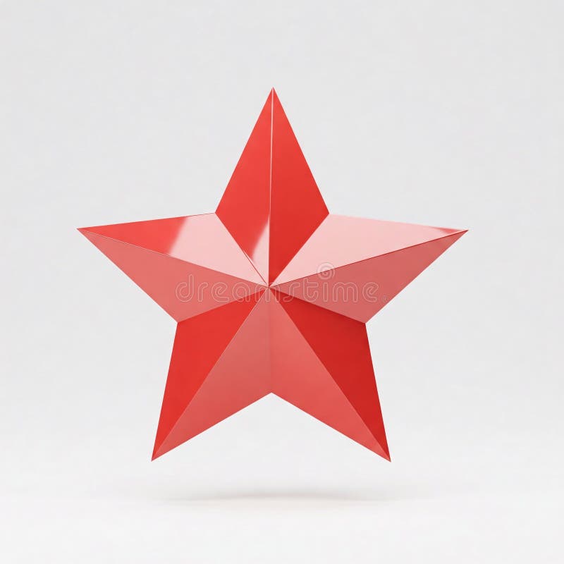 Red Five-pointed Star, Isolated on a White Stock Illustration ...