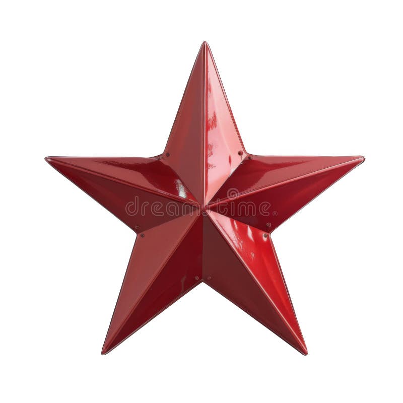 Red Five-Pointed Star with Metal Detailing Stock Image - Illustration ...