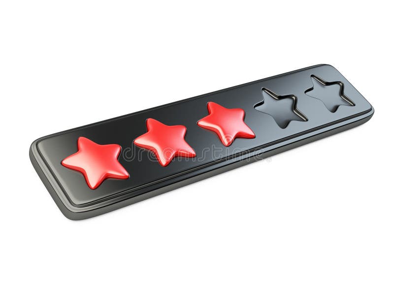 Red Five Star Rating System. Stock Illustration - Illustration of blank ...