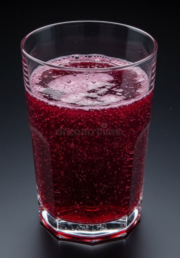 Red Fizzy Drink in a Clear Glass Stock Illustration - Illustration of ...