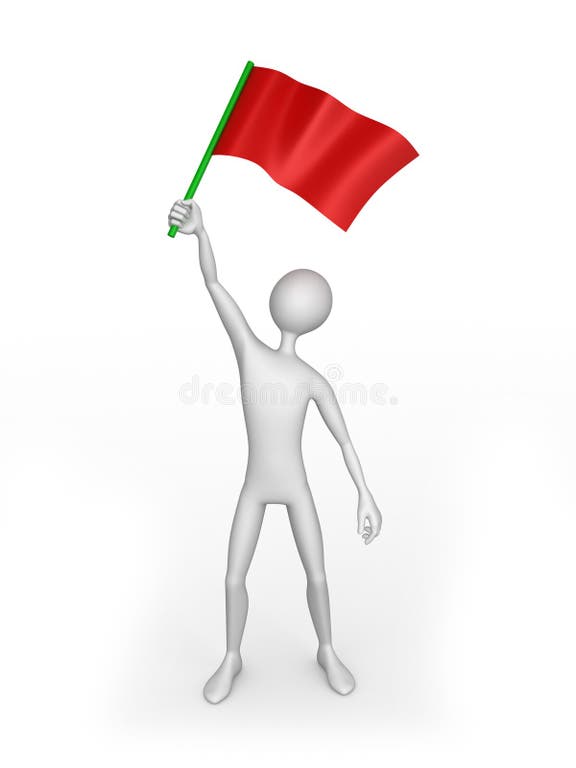 3d Man Holding Red Flag Stock Illustrations – 215 3d Man Holding Red ...