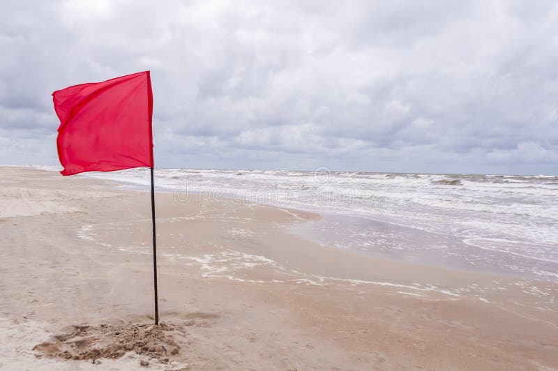 Red Flag stock image. Image of lifeguard, hughe, grey - 95721207
