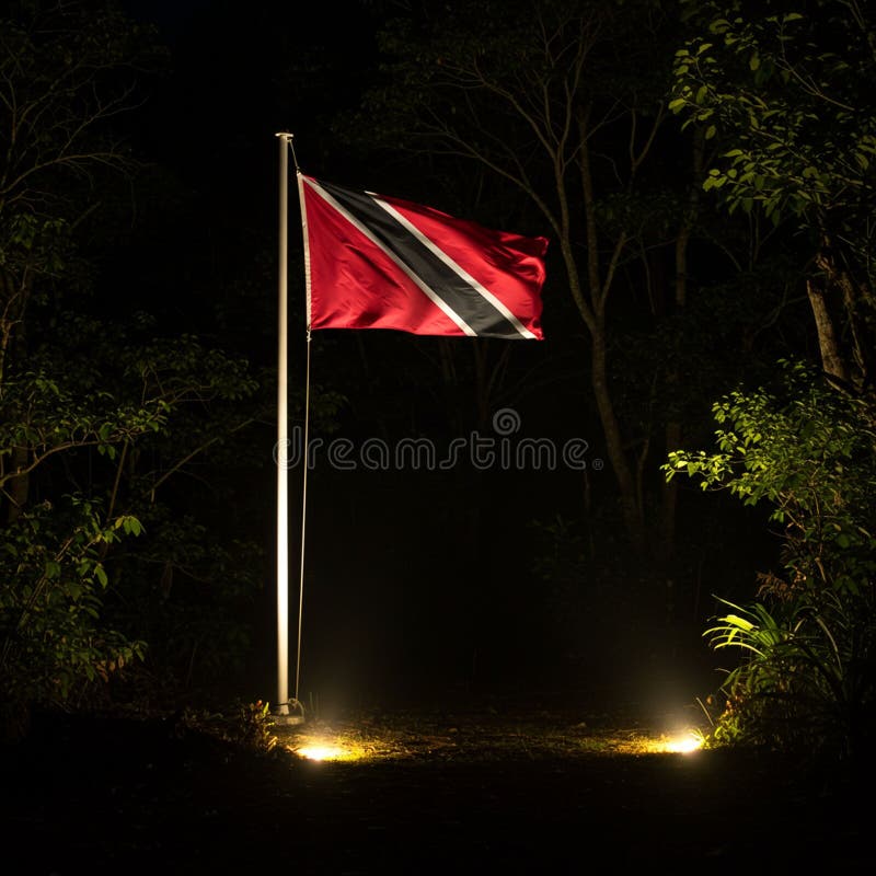 A Red Flag with a Black Diagonal Stripe Bordered by White is ...