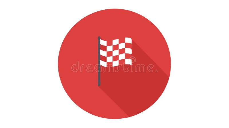 Red Flag with Checkerboard Pattern, Signifies Finish Line, Racing, or ...