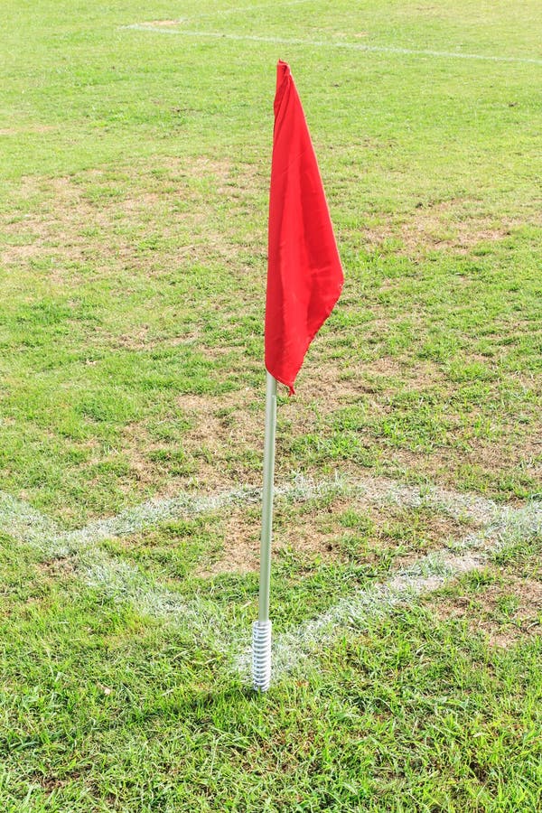 Red Flag in Corner of Soccer Field Stock Image - Image of goalie ...