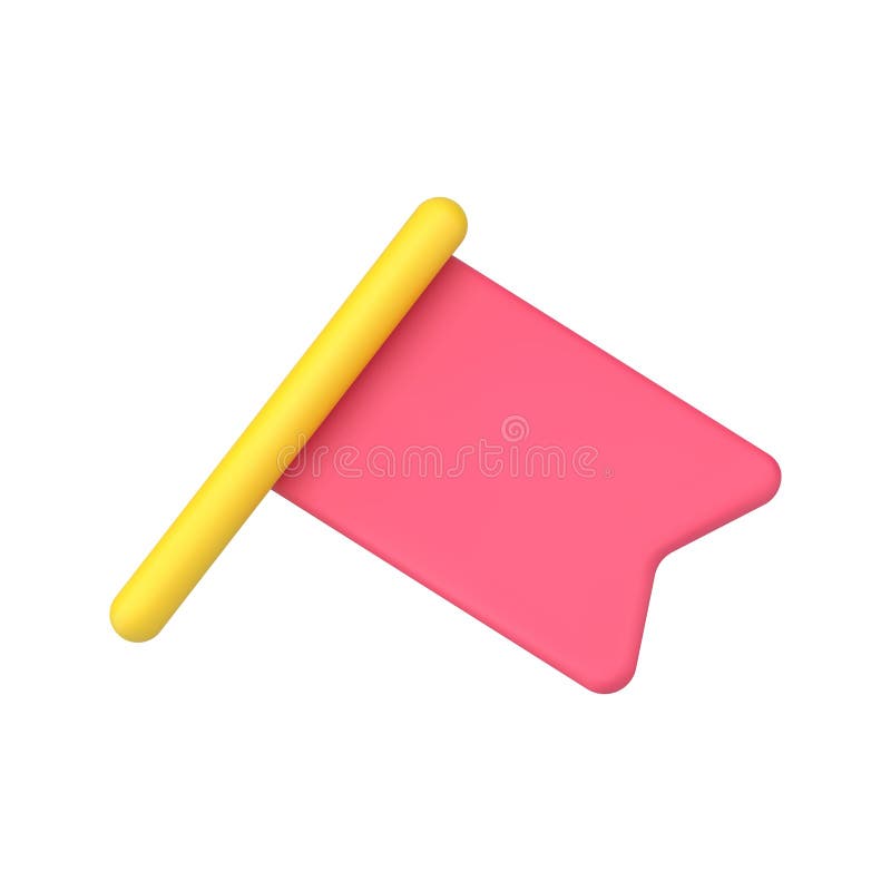 Red Flag 3d Icon Vector Illustration. Pushpin Symbol of Achievement ...