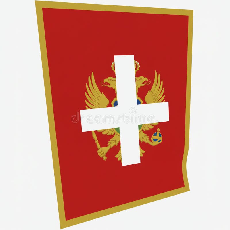 Red Flag Featuring a Central Emblem with a Golden Double-headed Eagle, Wings Sprea Stock ...