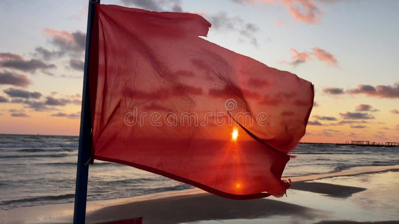 The red flag is flying stock video. Video of view, banner - 308347899