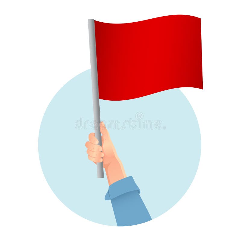 Red flag in hand icon stock illustration. Illustration of event - 148314034