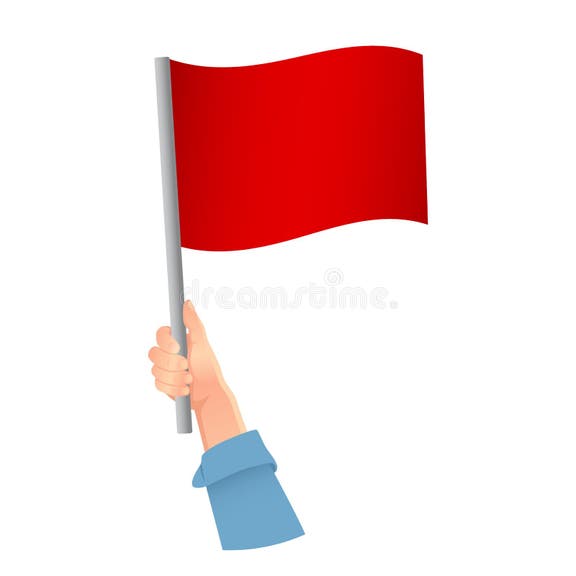 Red flag in hand icon stock illustration. Illustration of flagpole ...