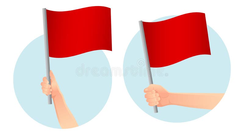Red flag in hand icon stock illustration. Illustration of small - 150984680