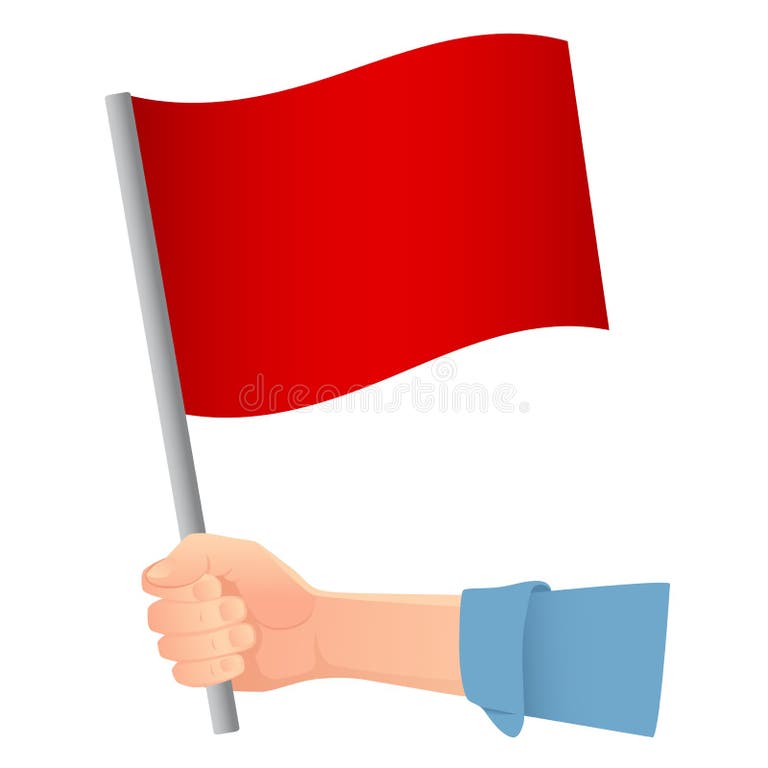 Red flag in hand stock illustration. Illustration of design - 147869274