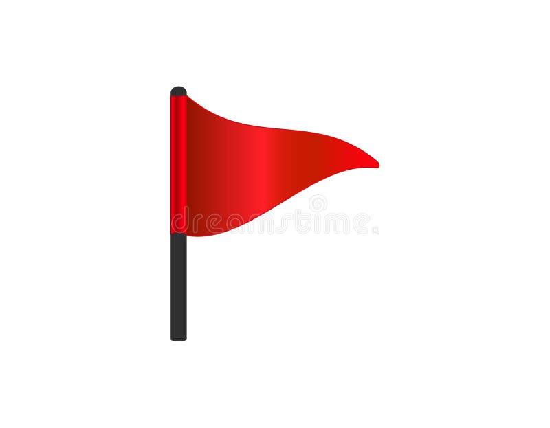 Red Flag Icon on Black Pole Stock Vector - Illustration of black ...