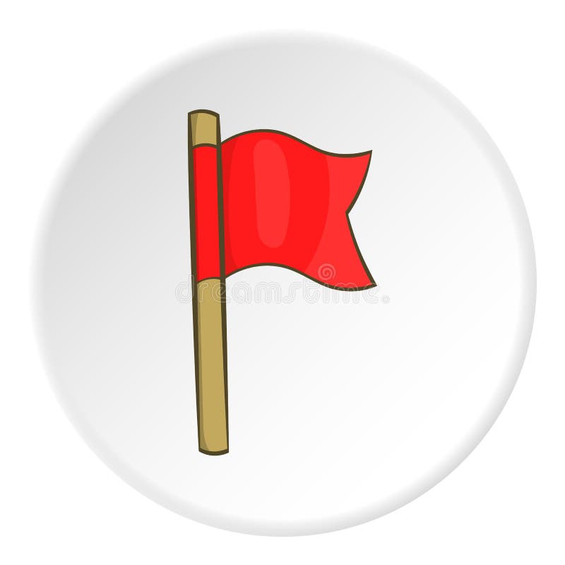 Red Flag Icon, Cartoon Style Stock Vector - Illustration of kick, flag ...