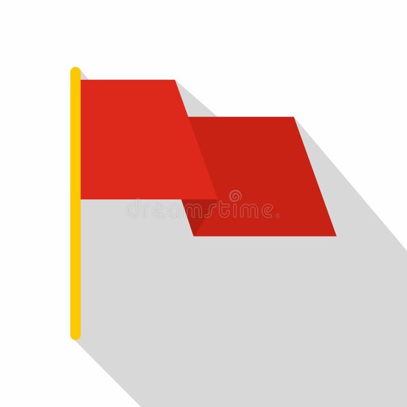 Red flag icon, flat style stock vector. Illustration of promotion ...