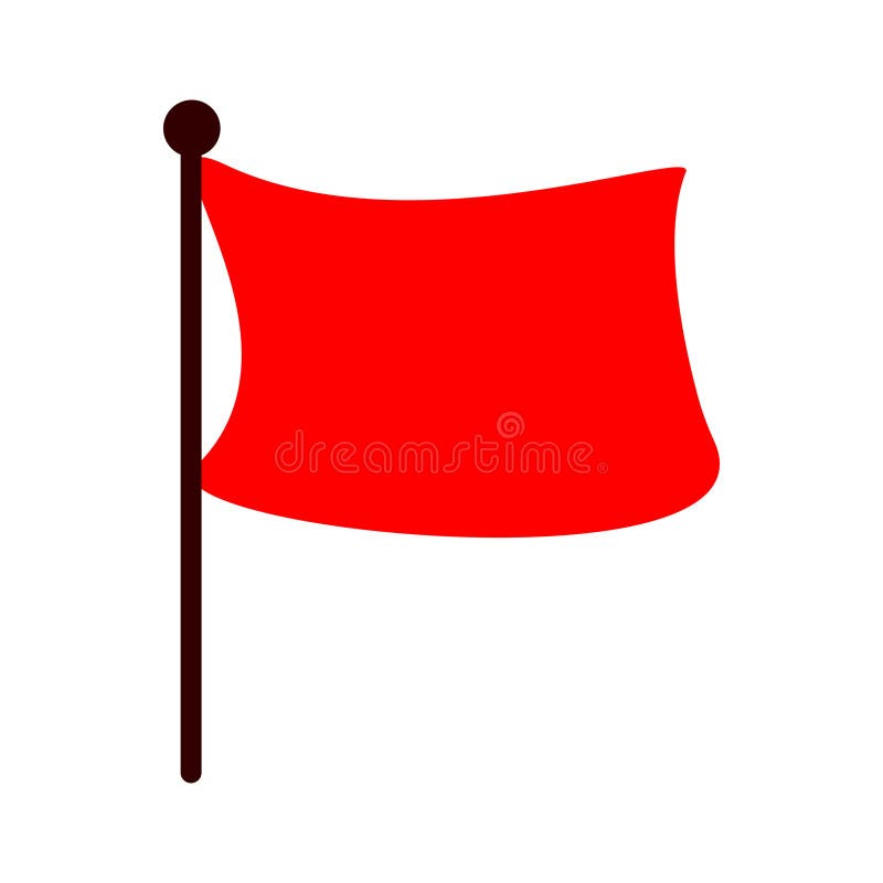 Red Flag Icon, Flag Sign, Emoji Flag Stock Vector - Illustration of ...
