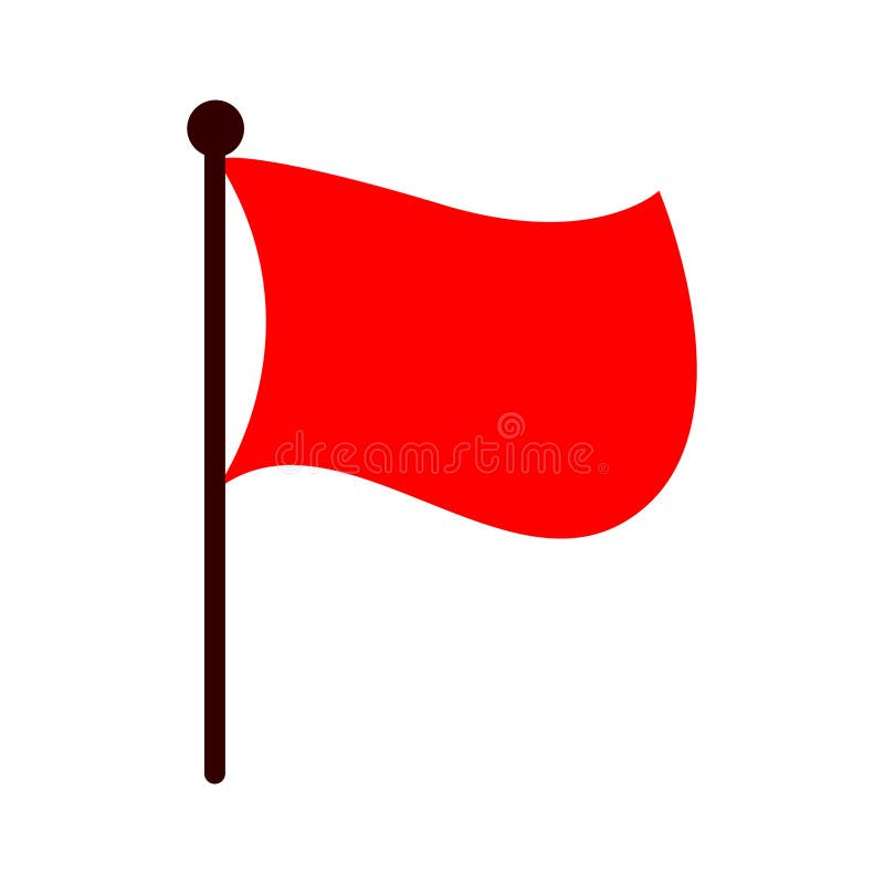 Red Flag Icon, Flag Sign, Emoji Flag Stock Vector - Illustration of ...