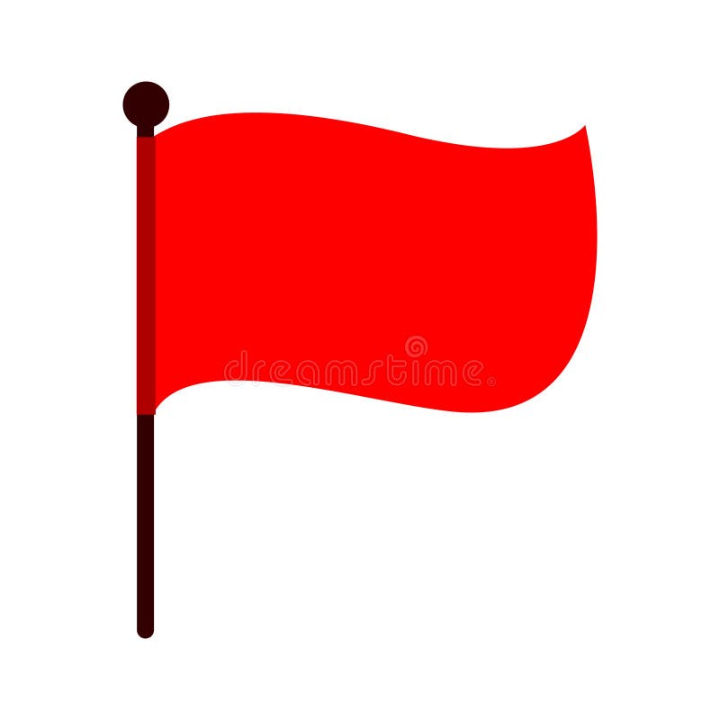Red Flag Icon, Flag Sign, Emoji Flag Stock Vector - Illustration of ...