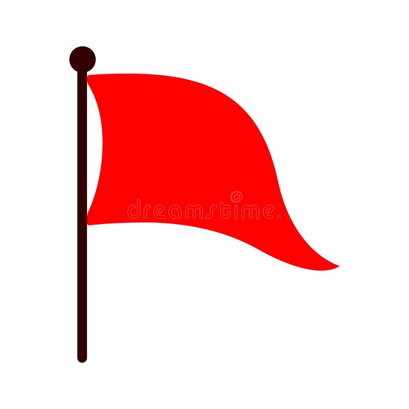 Red Flag Icon, Flag Sign, Emoji Flag Stock Vector - Illustration of ...