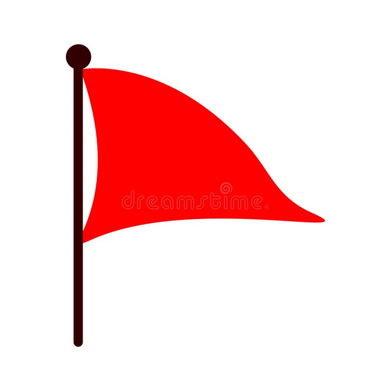 Red Flag Icon, Flag Sign, Emoji Flag Stock Vector - Illustration of ...