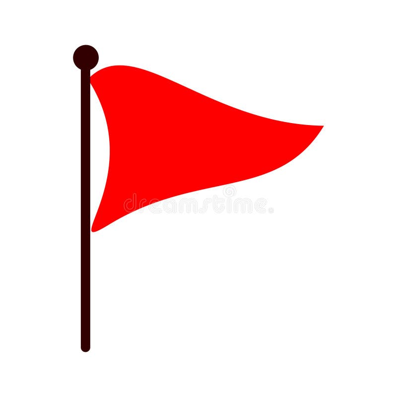 Red Flag Icon, Flag Sign, Emoji Flag Stock Vector - Illustration of ...