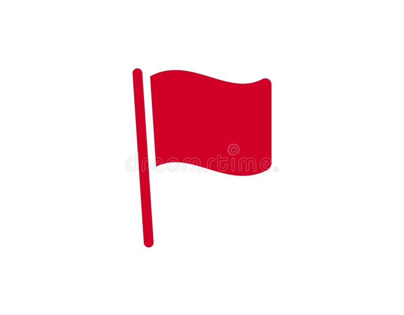 Red Flag Icon Waving on Flagpole in the Wind Stock Vector ...