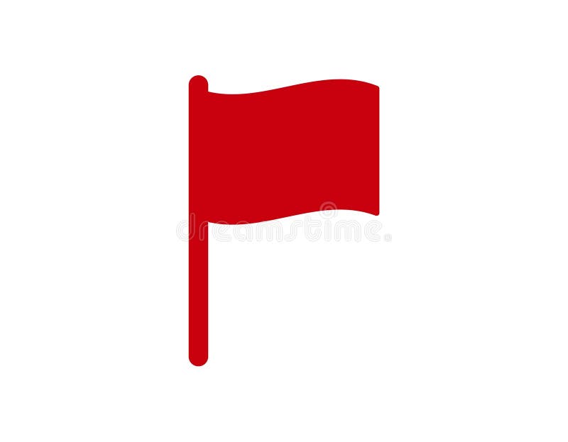 Red Flag Icon on White Background for Alerts and Notifications Stock ...