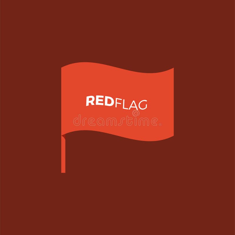 The Red Flag Illustration. Isolated Vector Illustration Stock Vector ...