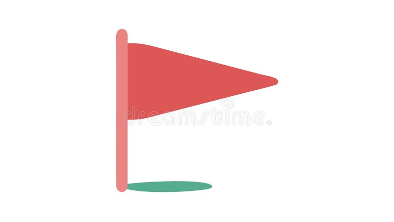 Red Flag on Short Pole Marker Point of Interest Icon Graphic , Vector ...