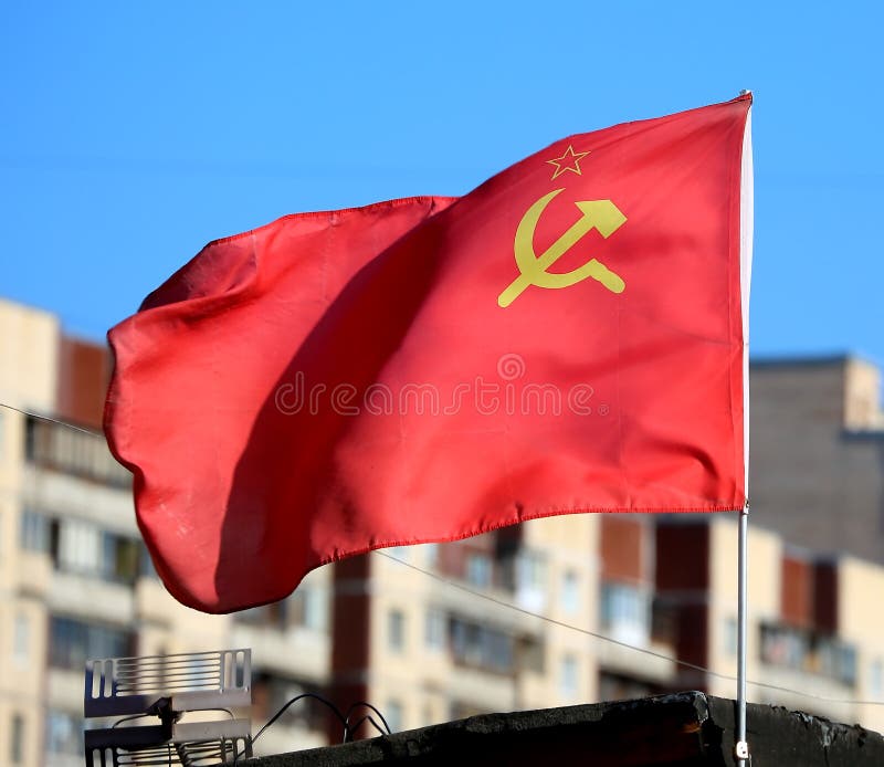 The red flag stock photo. Image of hammer, flag, sickle - 123049248